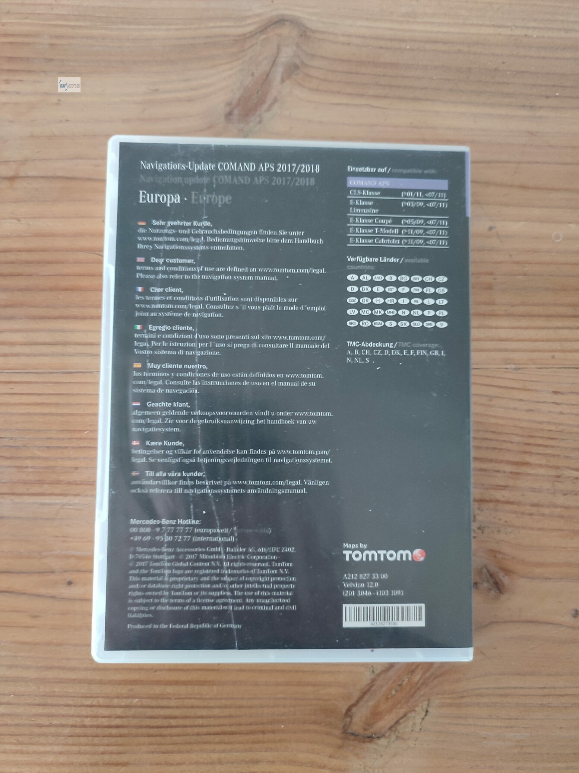 Mercedes-Benz Navigation DVD COMAND APS NTG4-212 Europa 2017/2018 ...