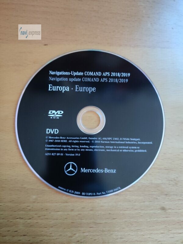 Mercedes Benz Navigations-Update DVD COMAND APS NTG1 Europa 2018/2019 ...