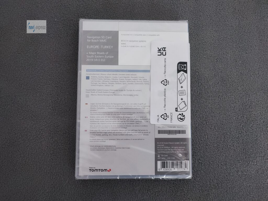 Navi SD Karte Suzuki SX4 mit Bosch MMC Navi Europa 2019